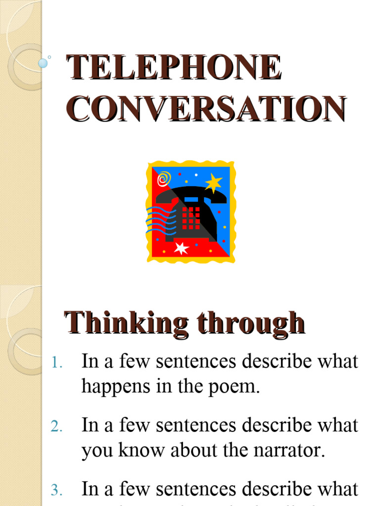 Analysis of Soyinka's "Telephone Conversation" | PDF | Poetry | Narration