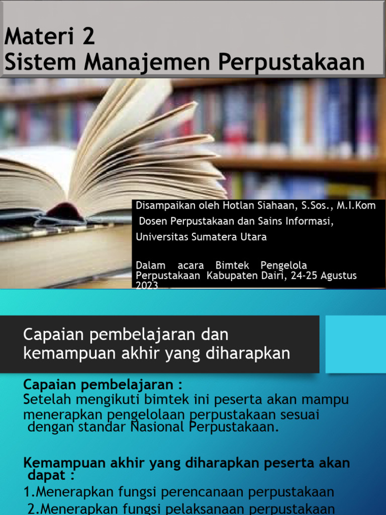 Materi 2 Sistem Manajemen Perpustakaan | PDF