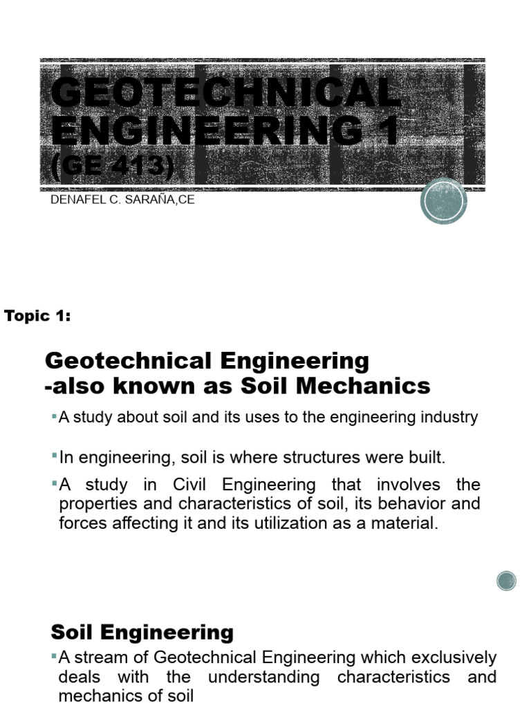 Geotechnical Engineering 1 | PDF Geotechnical Engineering 1 | PDF