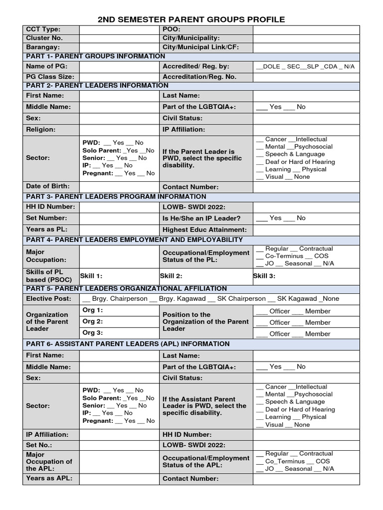 PGs Profile Sheet | PDF | Disability | Human Communication