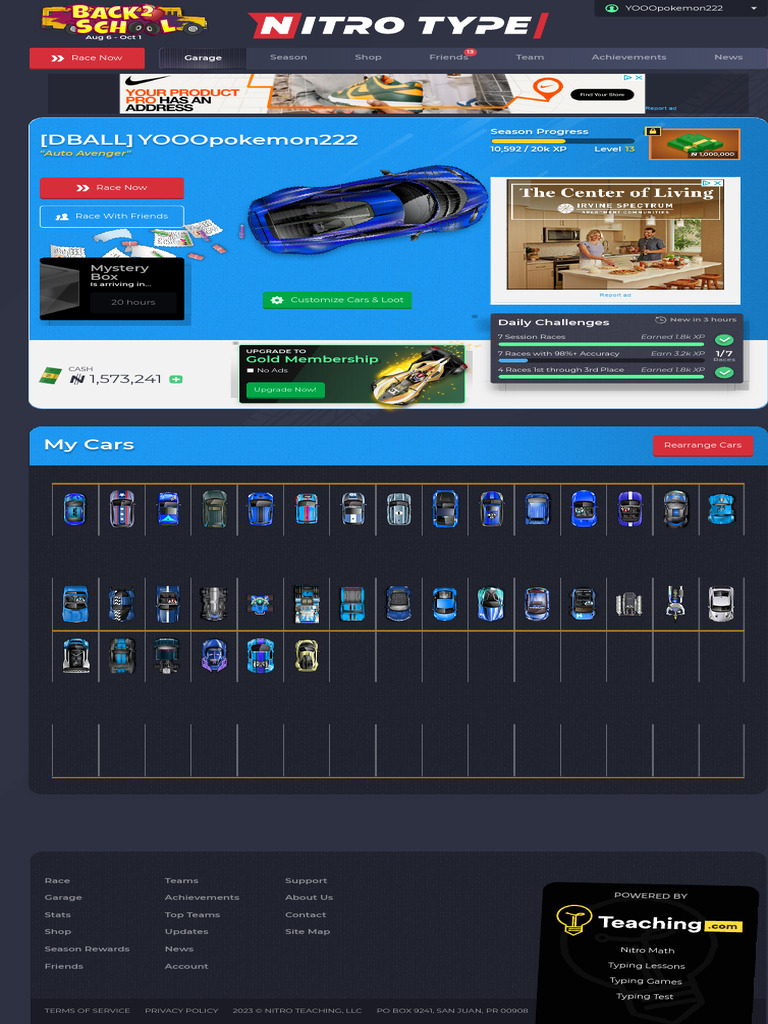 Garage - Show Off Your Cars Nitro Type | PDF