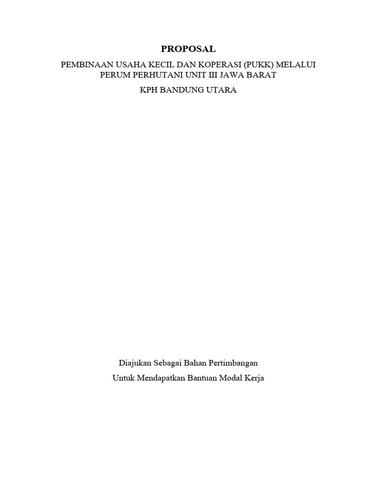 PROPOSAL pengajuan perhutani | PDF