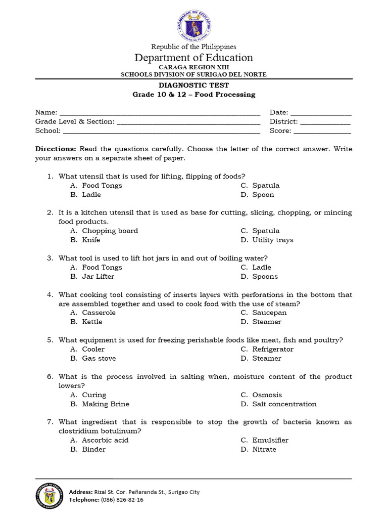 Grade 10 12 Sptve Food Processing Pdf Fruit Preserves Diet