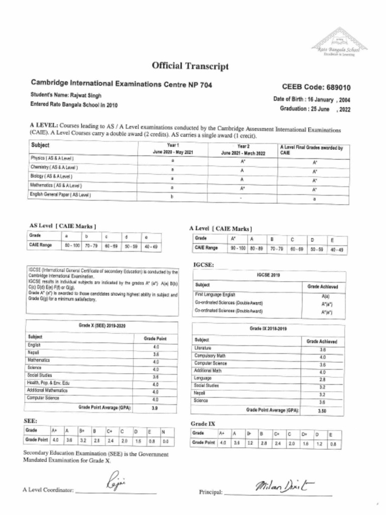 Academic Transcripts | PDF