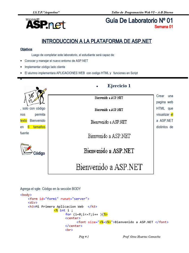 Guía ASP.NET para Estudiantes | PDF | Páginas del servidor activo | Red ...