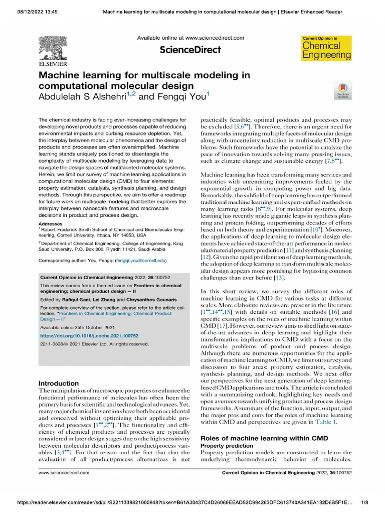 Machine Learning For Multiscale Modeling in Computational Molecular ...