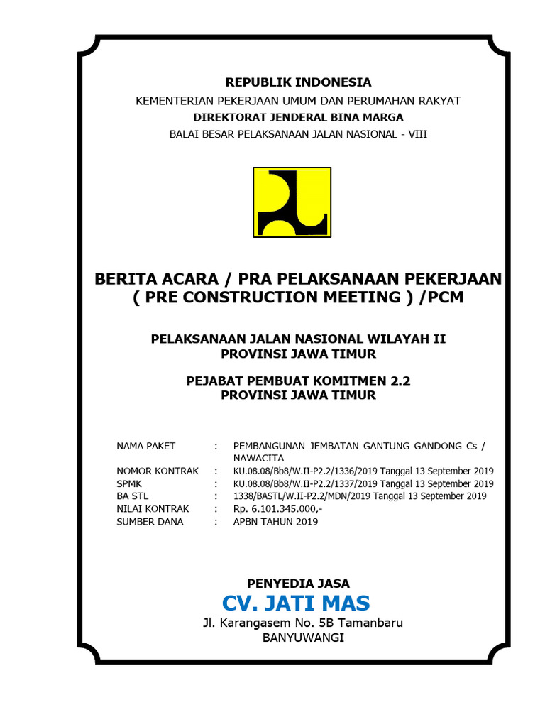 Contoh-Berita Acara PCM Jati Mas | PDF