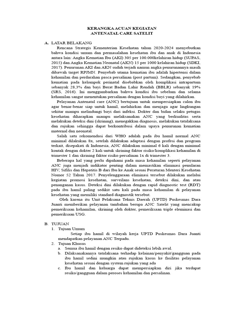 Pelayanan ANC Satelit di Puskesmas Dara Juanti | PDF