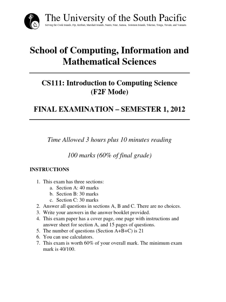 CS111 2012 Final | PDF | C++ | Computer Engineering