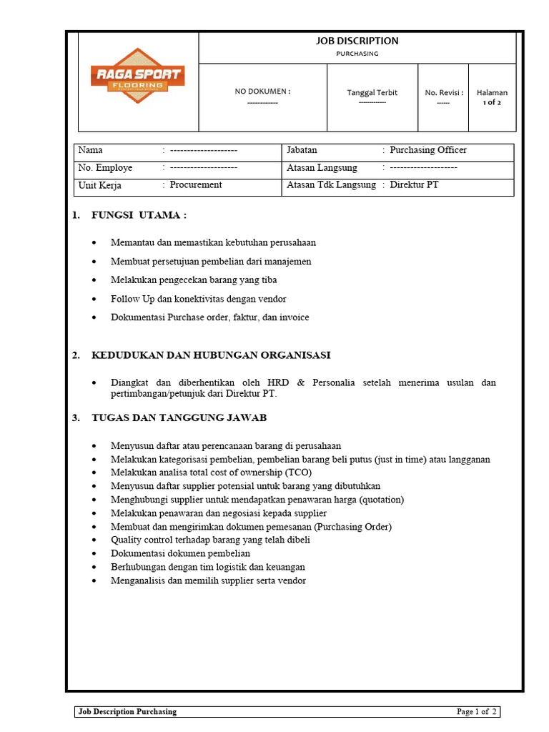 Job Description Purchasing | PDF