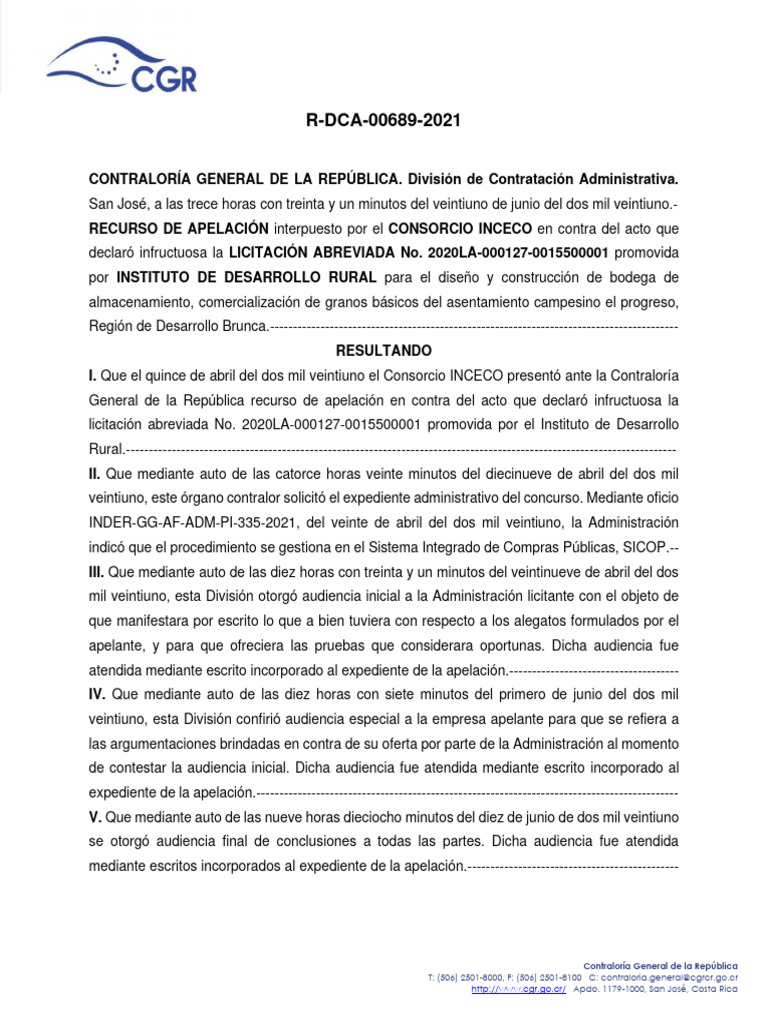 R-DCA-00689-2021 - Cargas Sociales INDER | PDF | Póliza de seguros | Porcentaje
