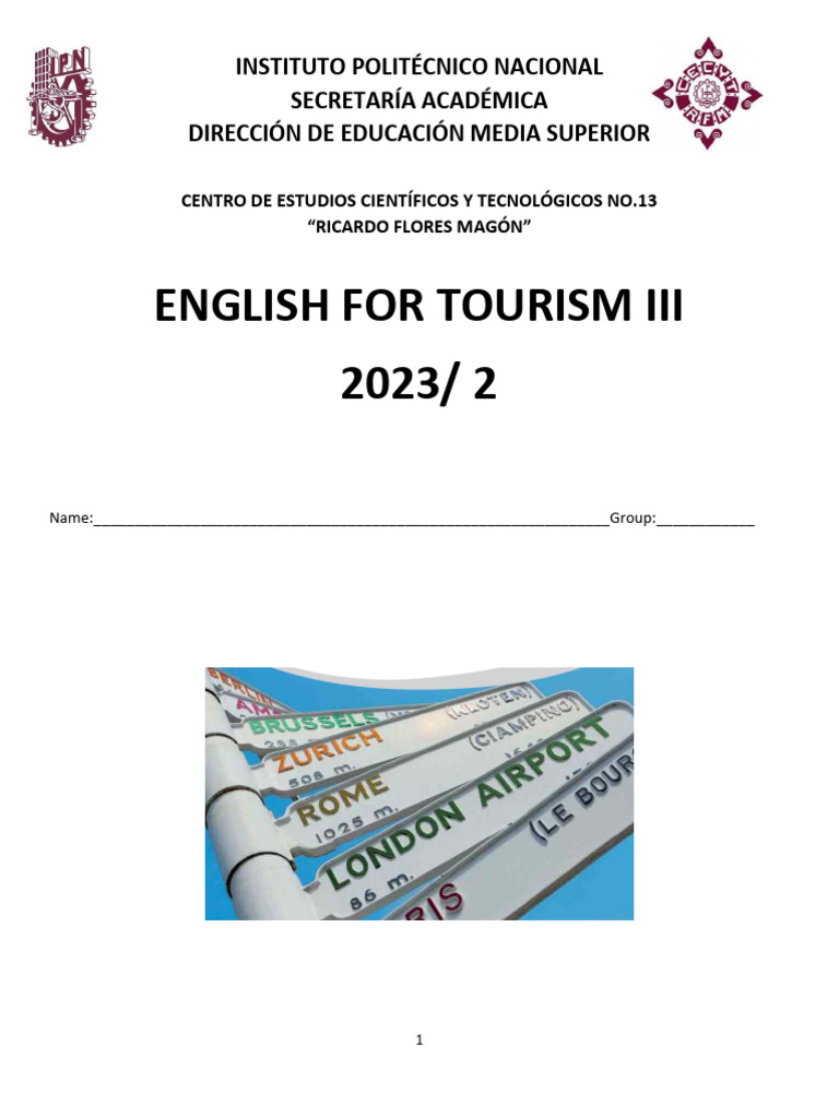 Booklet English For Tourism III | PDF