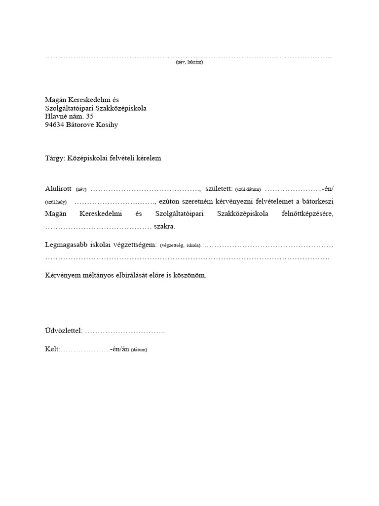 Externista Kérvény | PDF