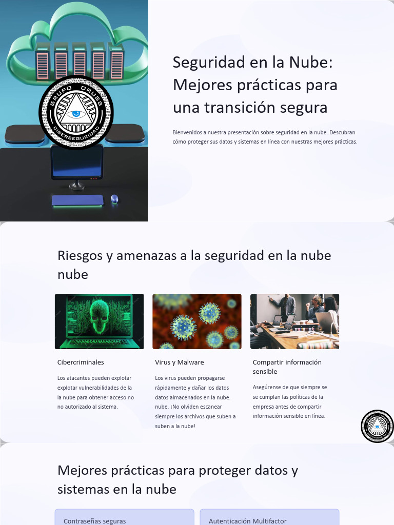 Seguridad en La Nube Mejores Practicas para Una Transicion Segura Grupo Oruss | PDF ...