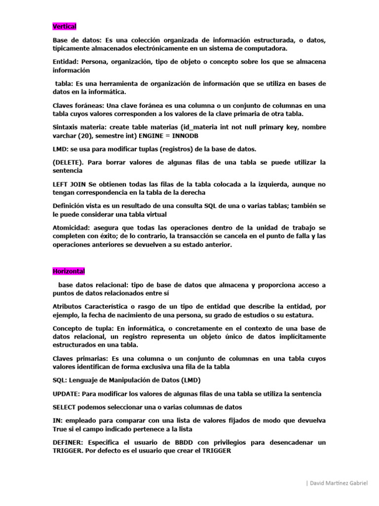 Crucigrama DMG | Descargar gratis PDF | SQL | Bases de datos Crucigrama DMG | Descargar gratis PDF | SQL | Bases de datos