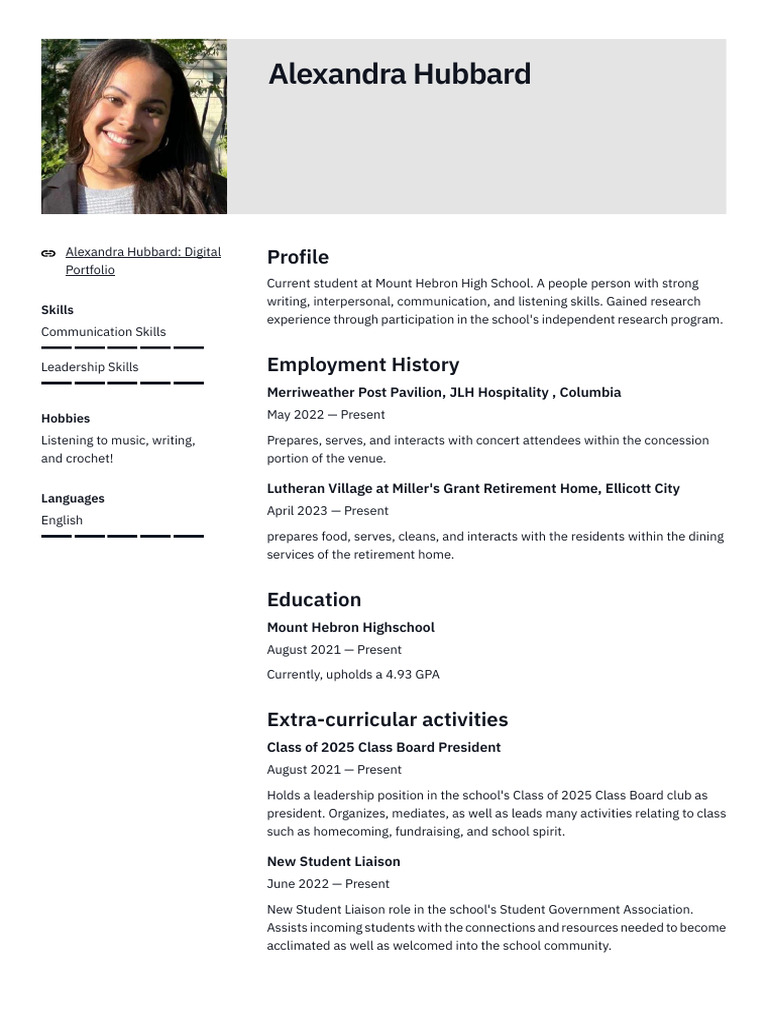 Alexandra Hubbard: Student Portfolio | PDF | Communication