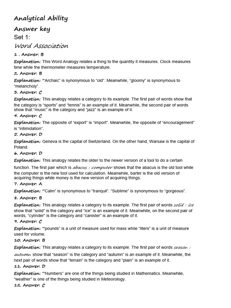 Analytical Ability | PDF | Mathematics