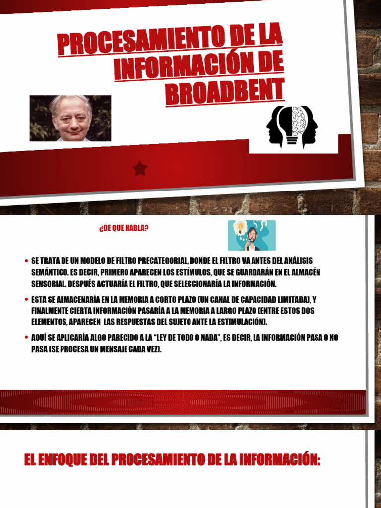 Procesamiento de La Información de Broadbent | PDF