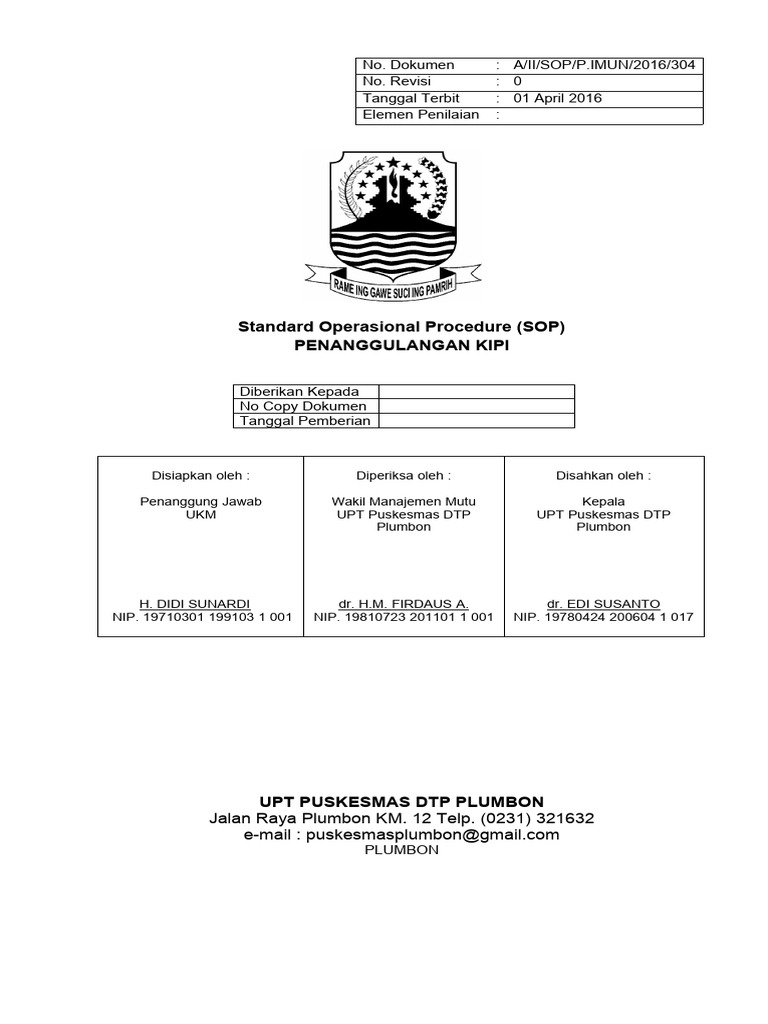 8 Sop Penanggulangan Kipi | PDF