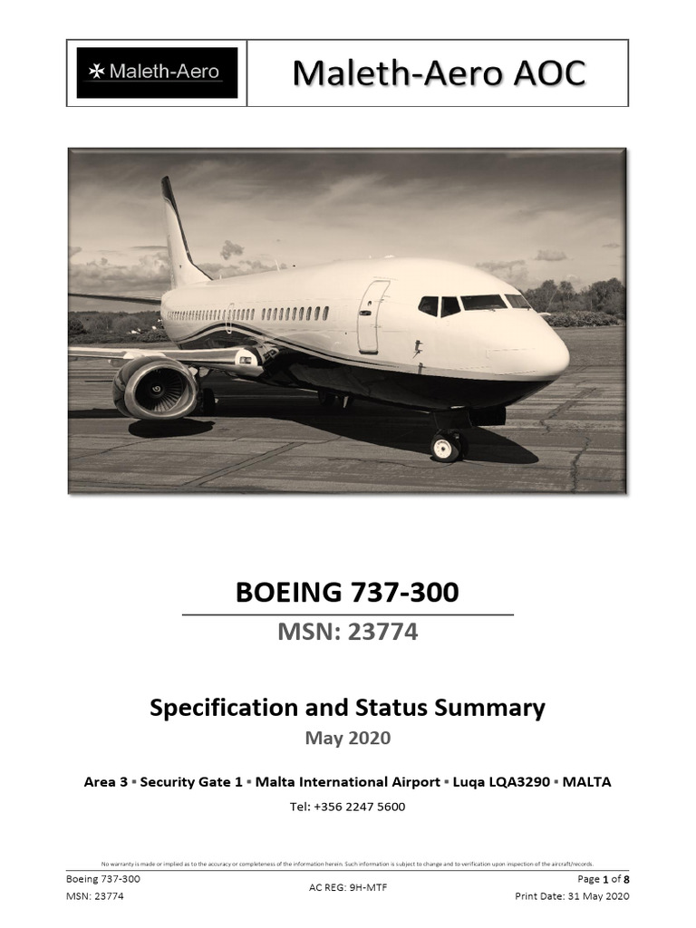 9H-MTF - Maleth-Aero - Tech Spec Status Summary - MAY 2020 Z | PDF ...