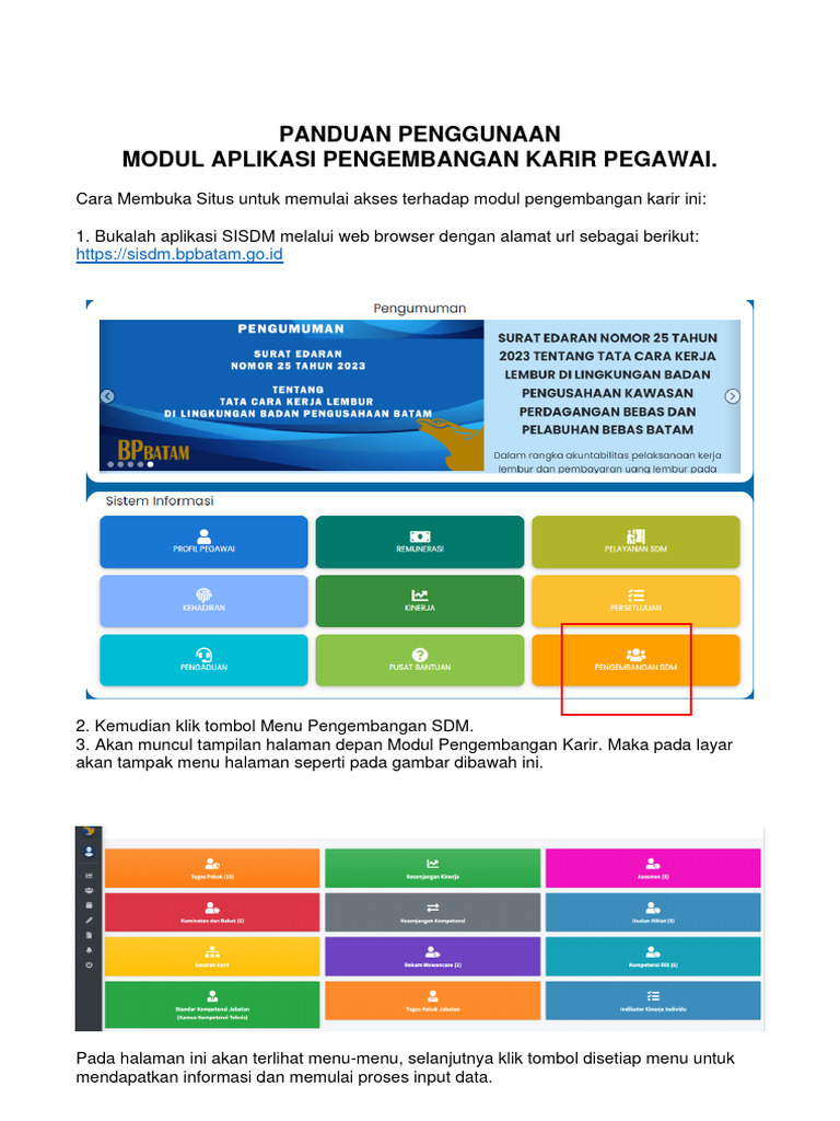 Panduan Modul Pengembangan Karir Pegawai | PDF | Komputer