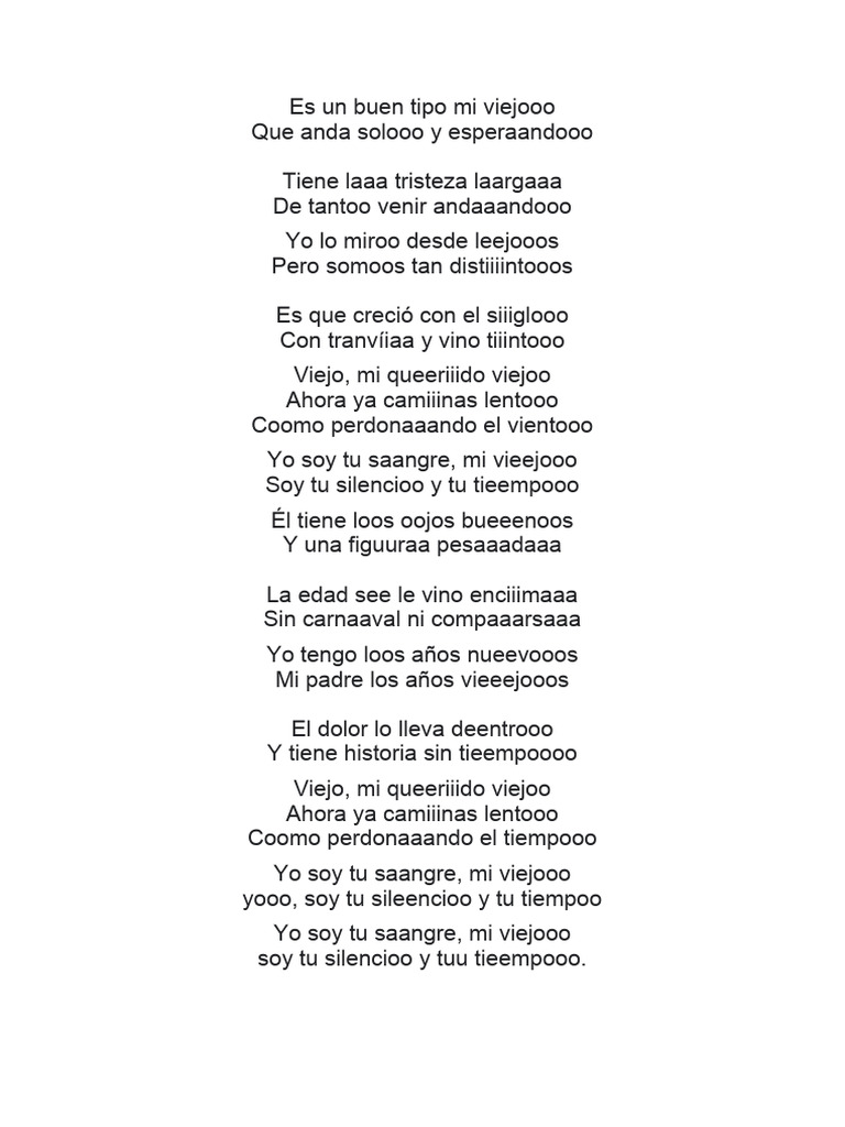 Es Un Buen Tipo Mi Viejo LETRA | PDF