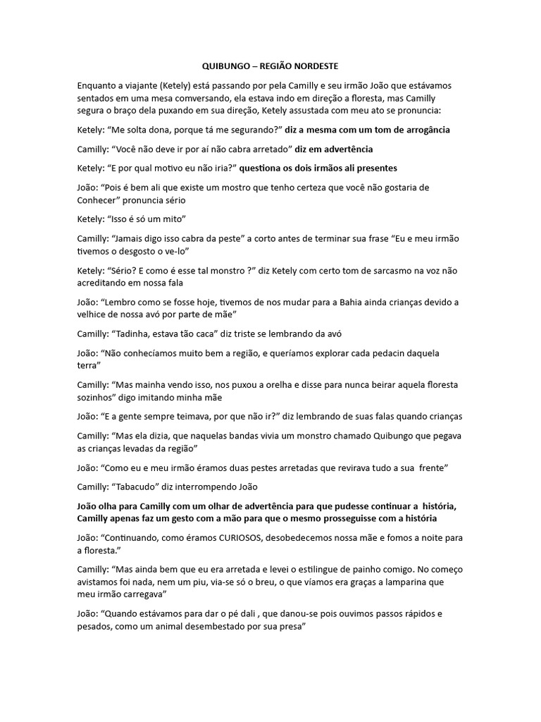 A Lenda do Quibungo no Nordeste | PDF