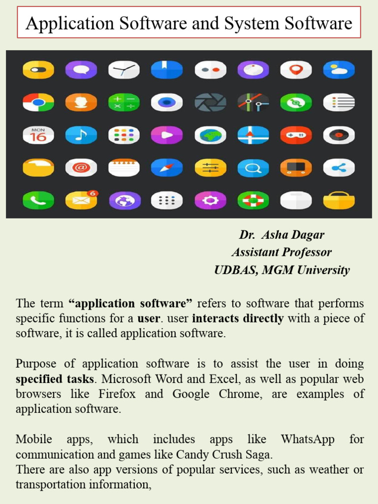 Applicartion Software and System Software | PDF | Operating System | Application Software