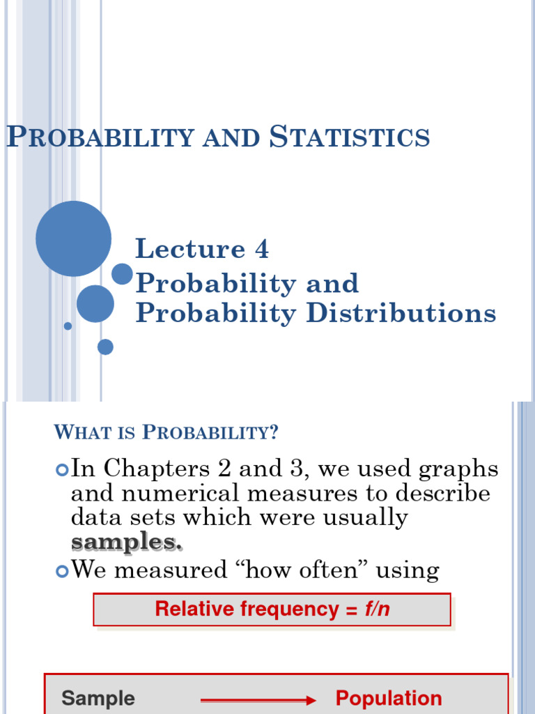 Lecture 4 | PDF | Probability Distribution | Probability