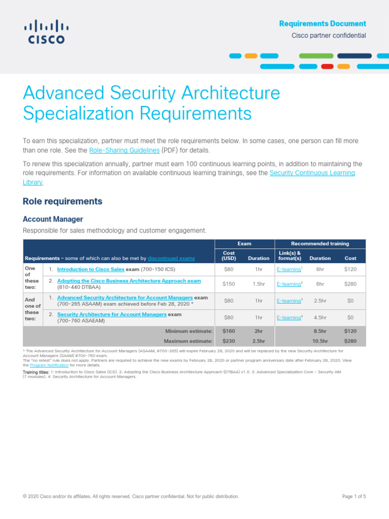 Adv Sec Arch Spec Parnter Req Etmg en | PDF | Cisco Certifications | Computer Networking