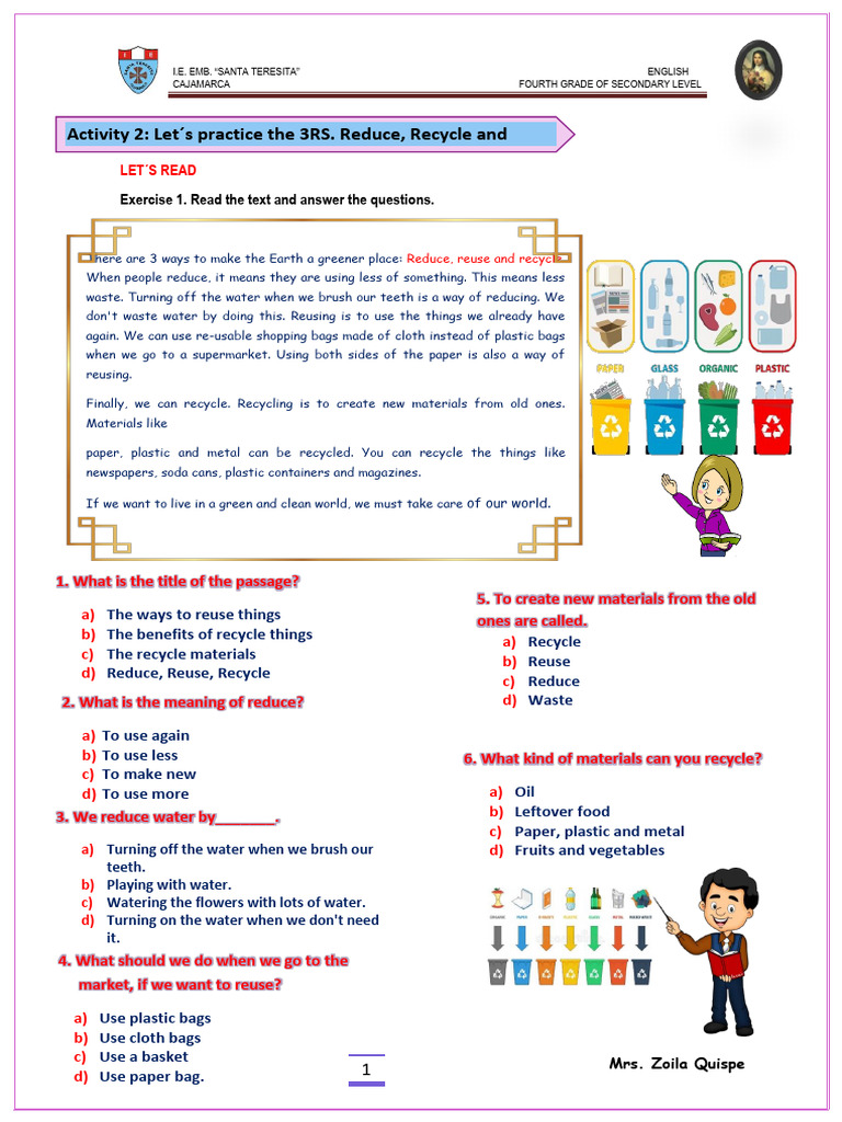 Reduce, Reuse, Recycle | PDF | Recycling | Reuse