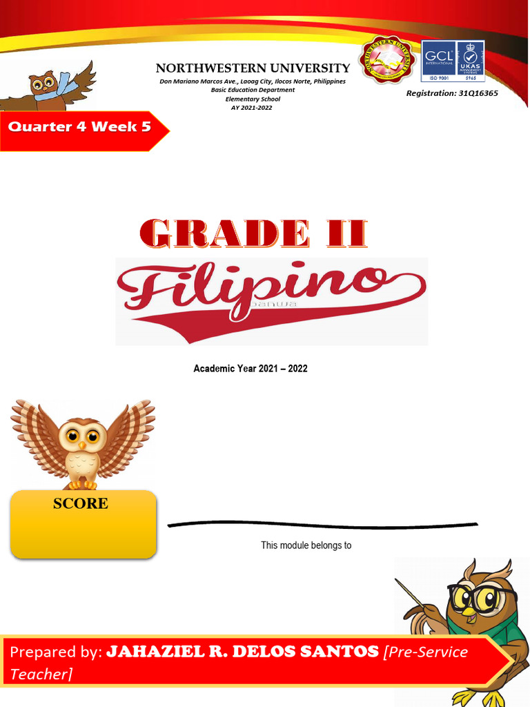 Quarter 4 Week 5-Filipino 2 Module | PDF