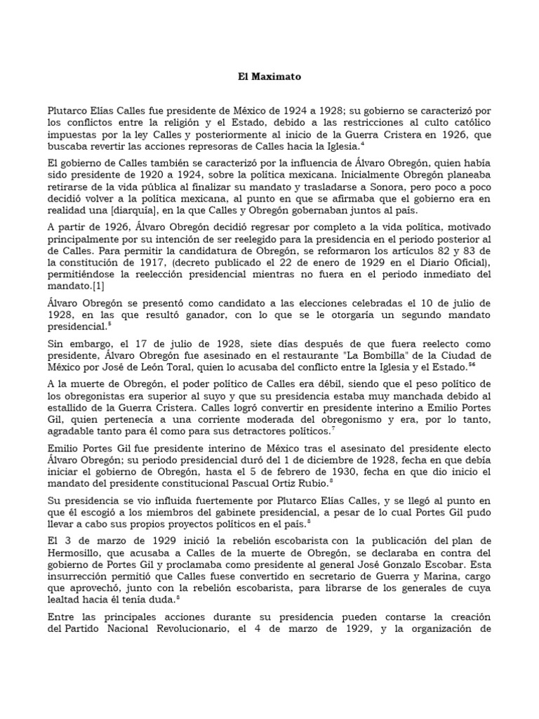 El Maximato | PDF | Gobierno | México