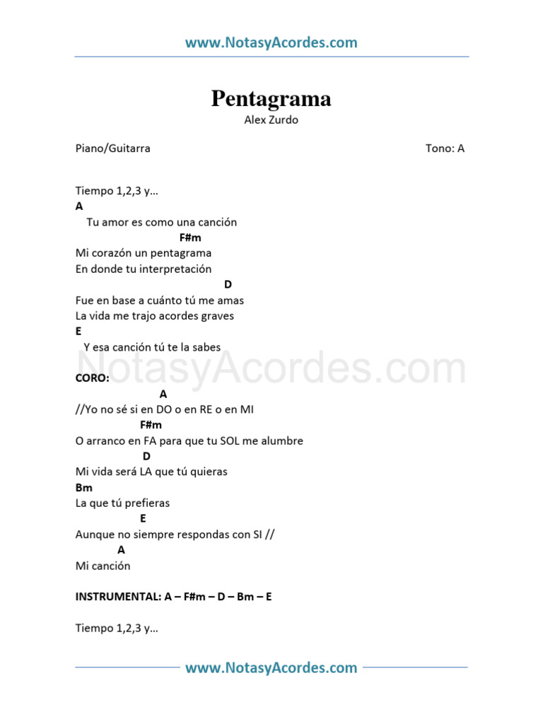 Pentagrama Alex Zurdo | PDF