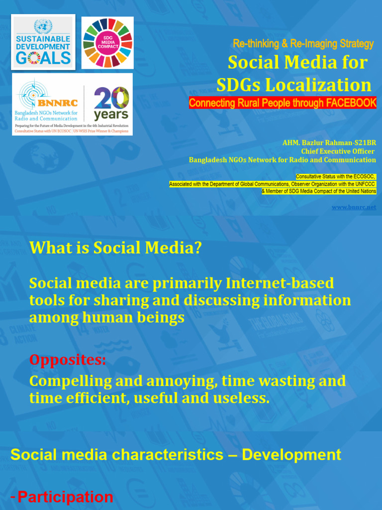 Re-Thinking & Re-Imaging Strategy Social Media: SDGs Localization - Connecting Rural People ...