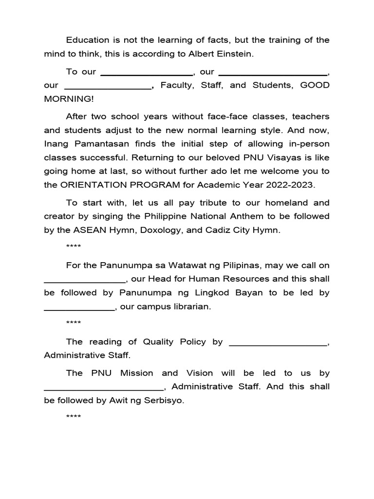 Script Orientation Program | PDF