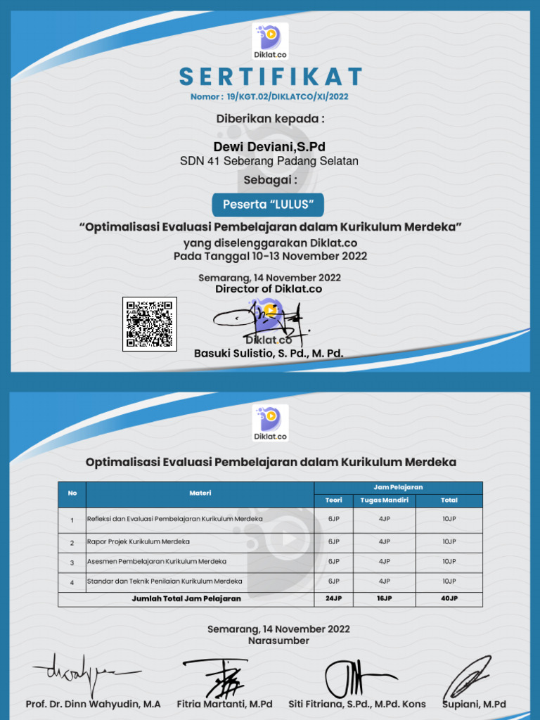 Dewi Deviani, S.PD: SDN 41 Seberang Padang Selatan | PDF