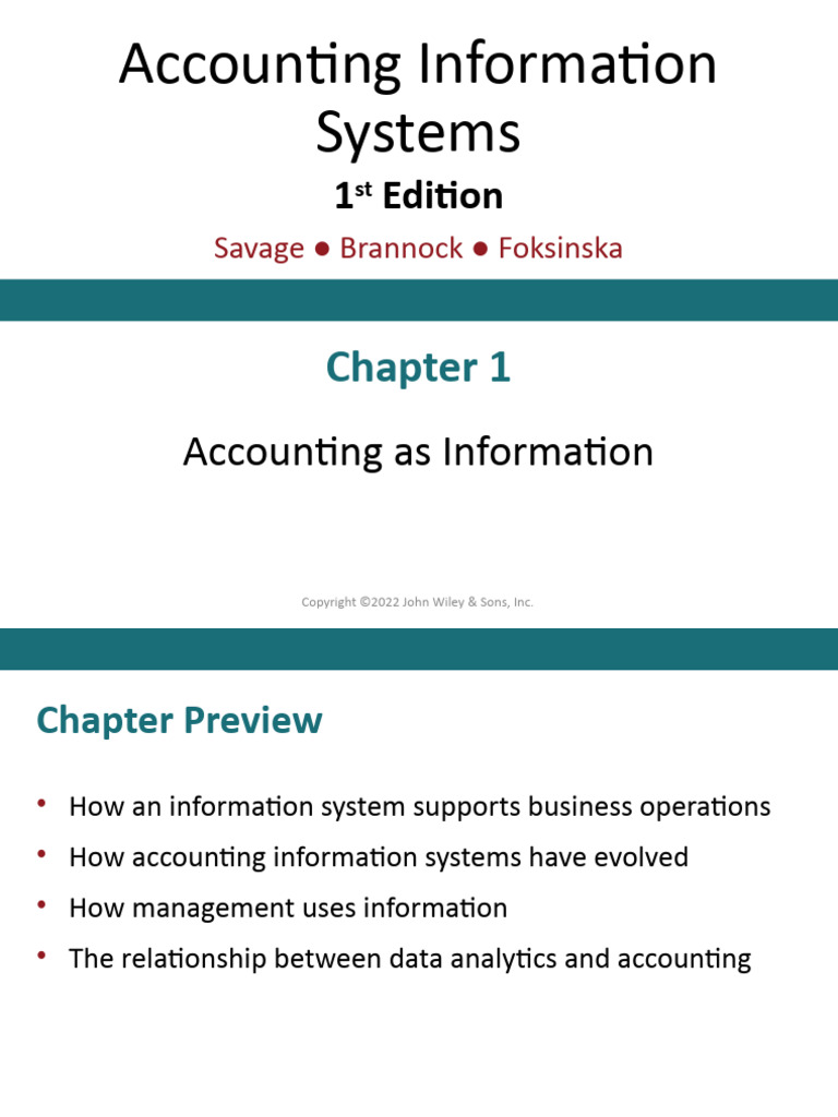 CH01 Savage AIS PPT | PDF | Performance Indicator | Information