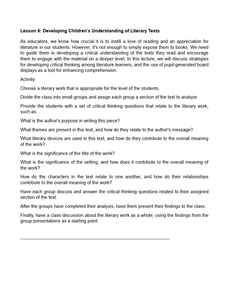 Lesson 6-10-f | Download Free PDF | Reading Comprehension | Lesson Plan