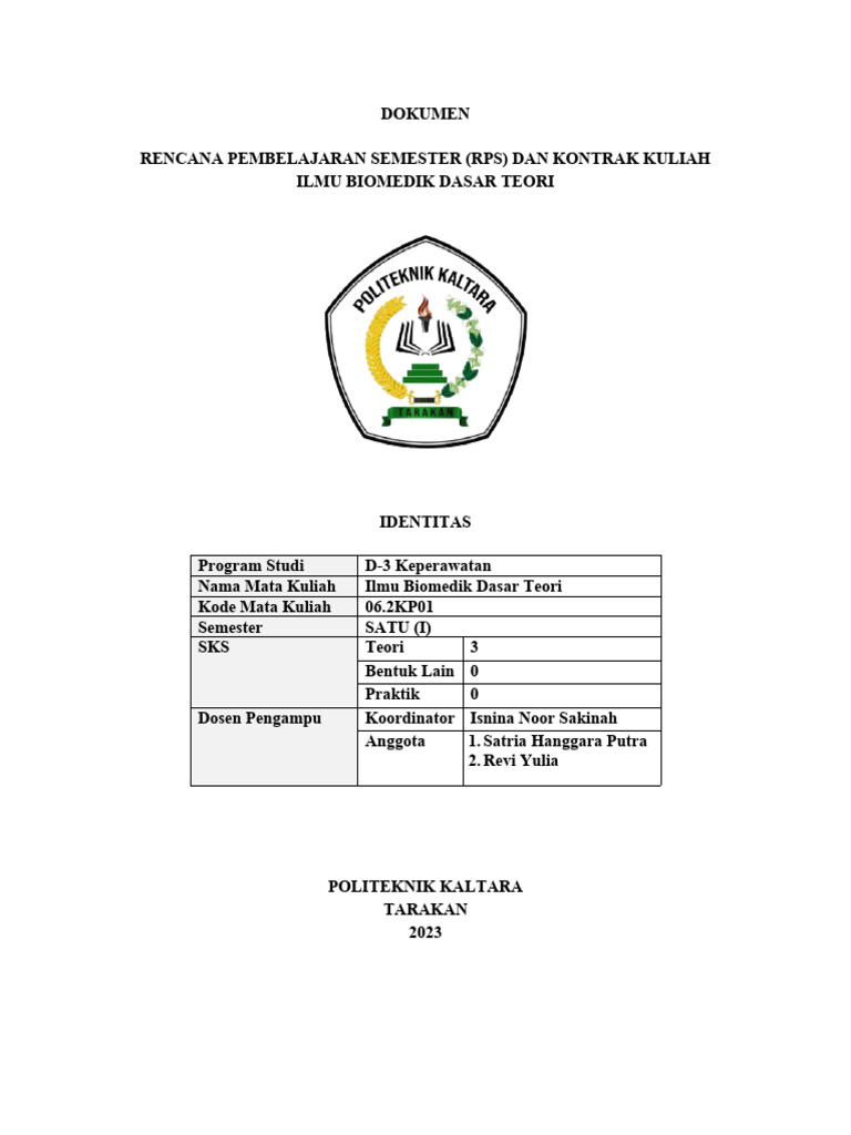 Ilmu Biomedik Dasar Teori 2023-2024 | PDF | Karier & Perkembangan | Pengembangan Diri