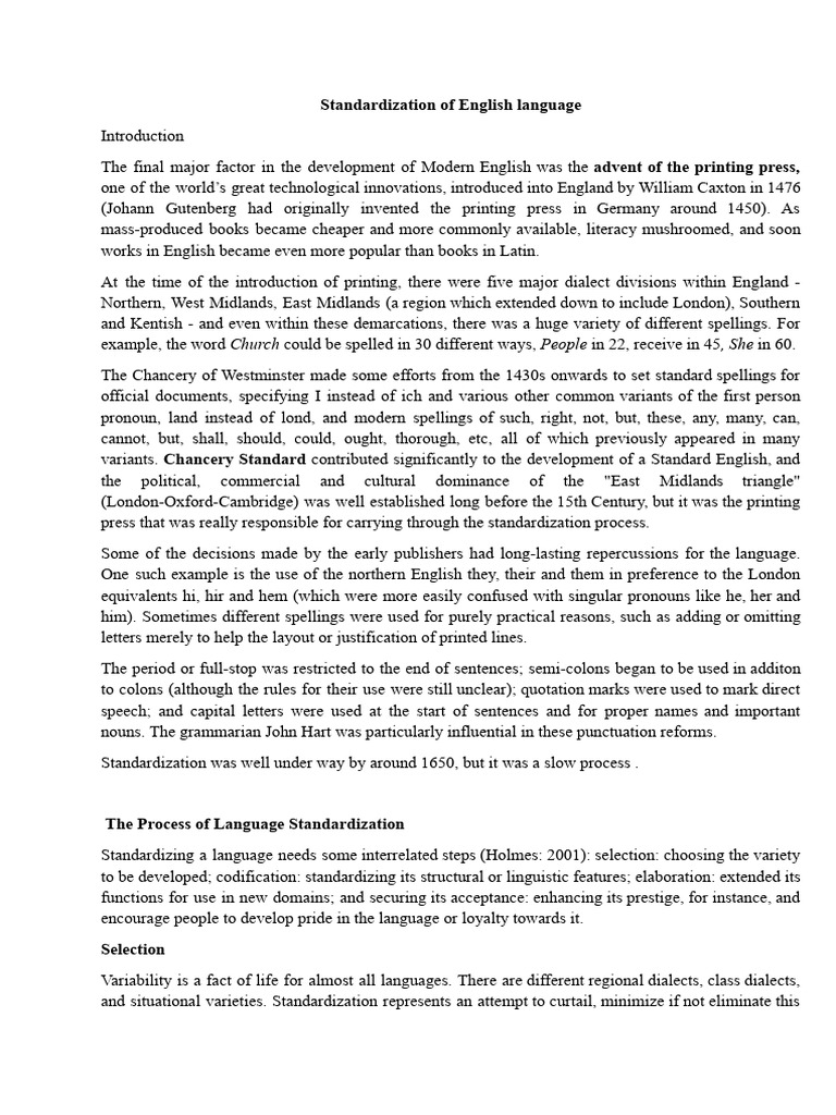 The Evolution of Standard English | PDF | Grammar | English Language