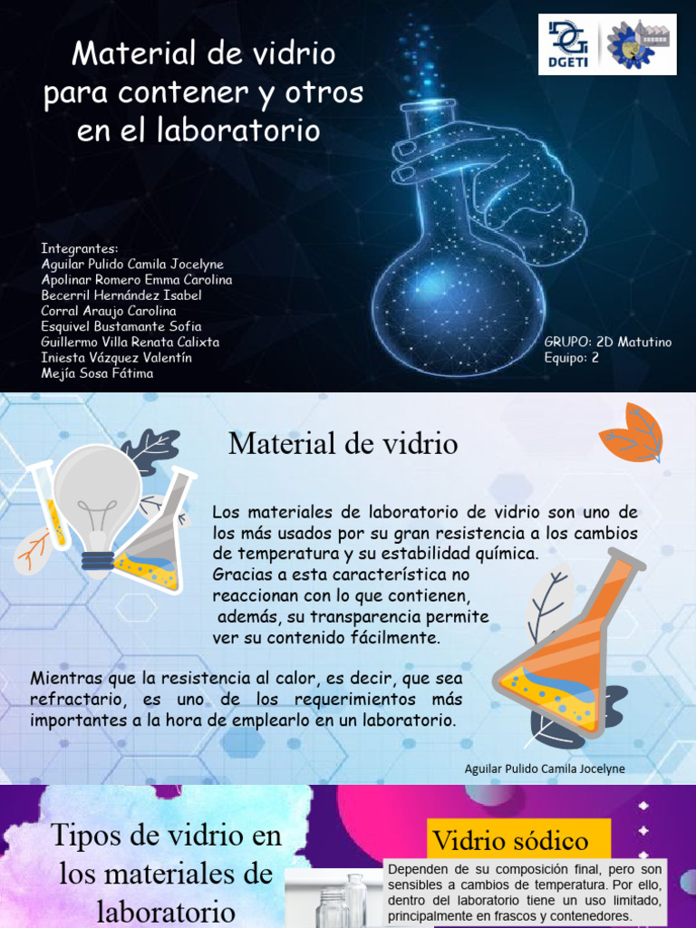 Material de Vidrio para Contener y Otros en El Laboratorio | PDF ...
