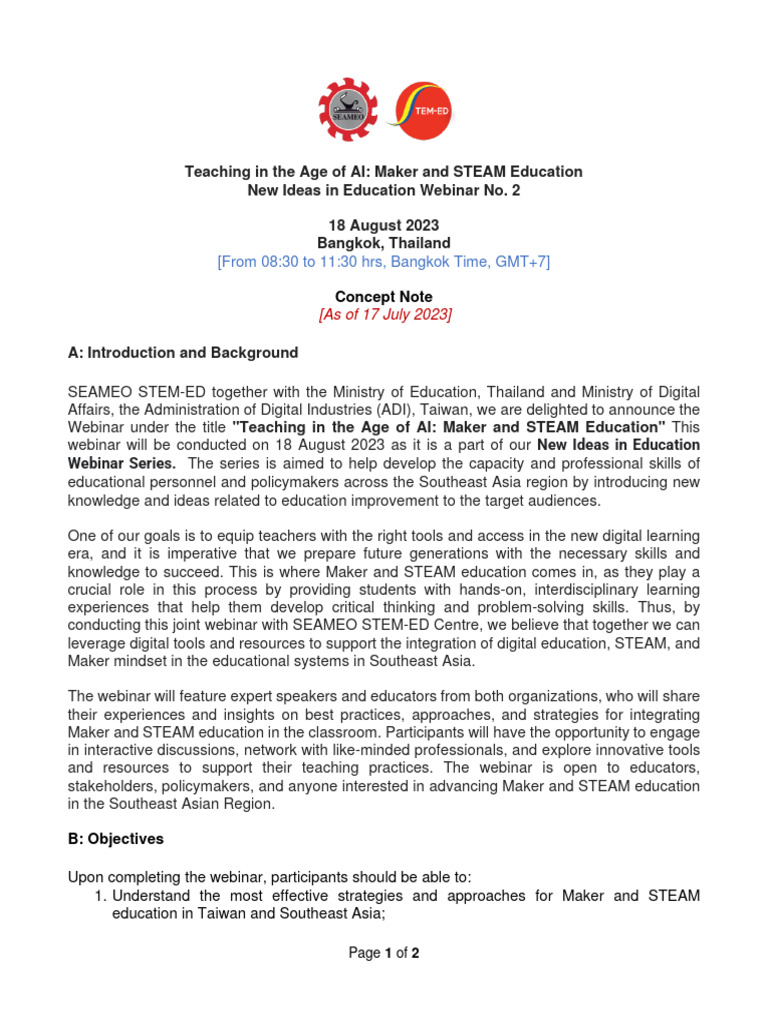 Concept Note - Maker and STEAM Education Webinar - 18 - 230816 - 200245 ...