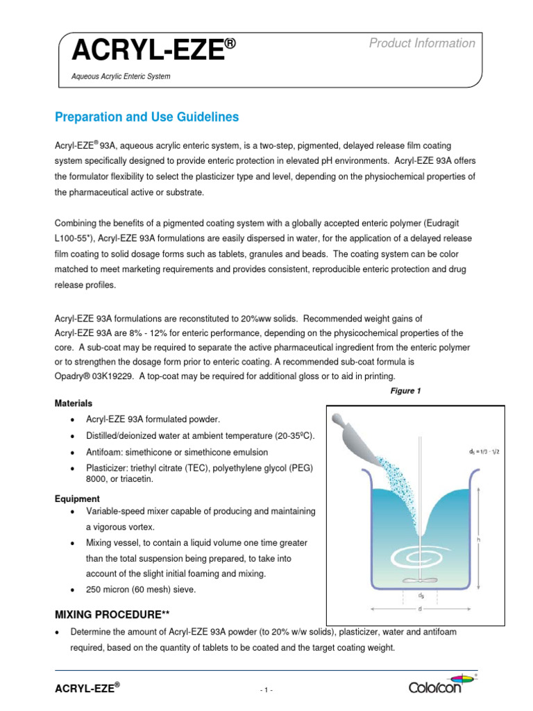 Pi Recon Acryl-Eze 93A3 | PDF | Tablet (Pharmacy) | Trademark