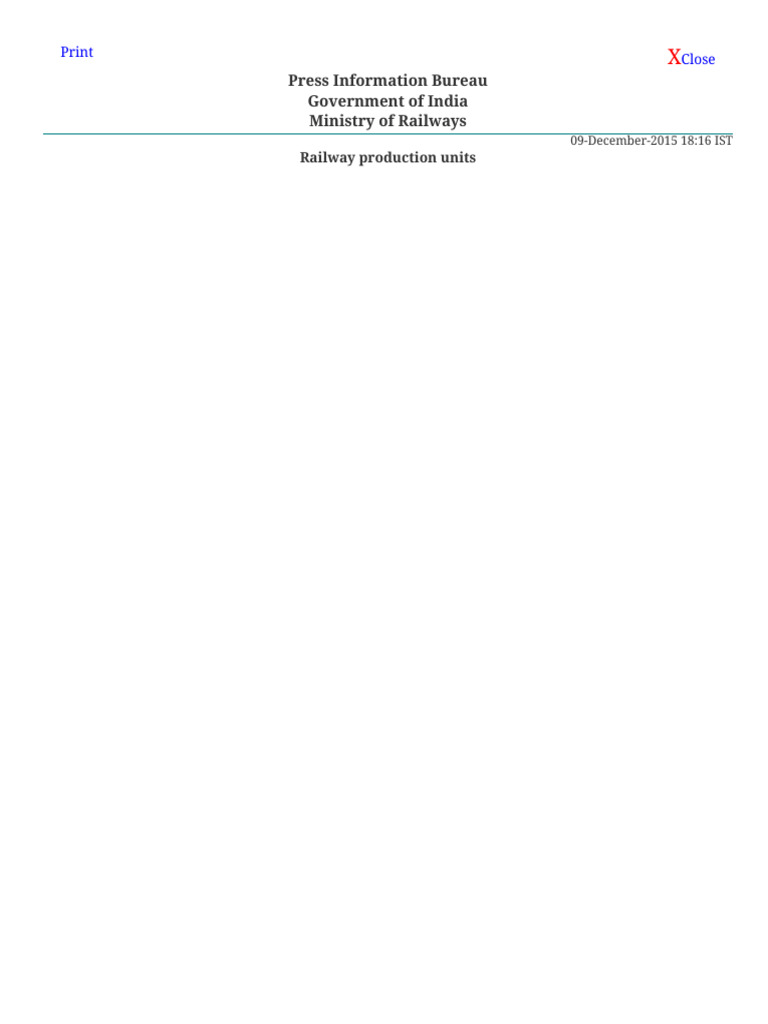 Railway Production Capacity Report | PDF