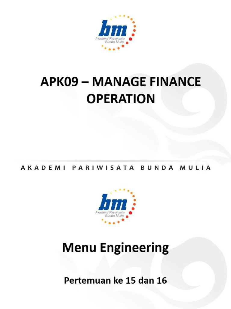 PB8MAT+Week 8 - Menu Engineering | PDF | Net Income | Profit (Economics)