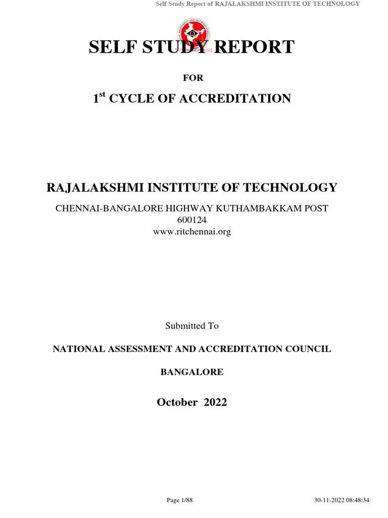 SSR of RIT 2022 | PDF | Curriculum | Educational Technology