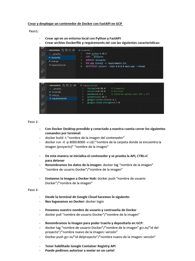 Pasos para Crear y Desplegar Un Contenedor de Docker Con FastAPI | PDF ... Pasos para Crear y Desplegar Un Contenedor de Docker Con FastAPI | PDF ...