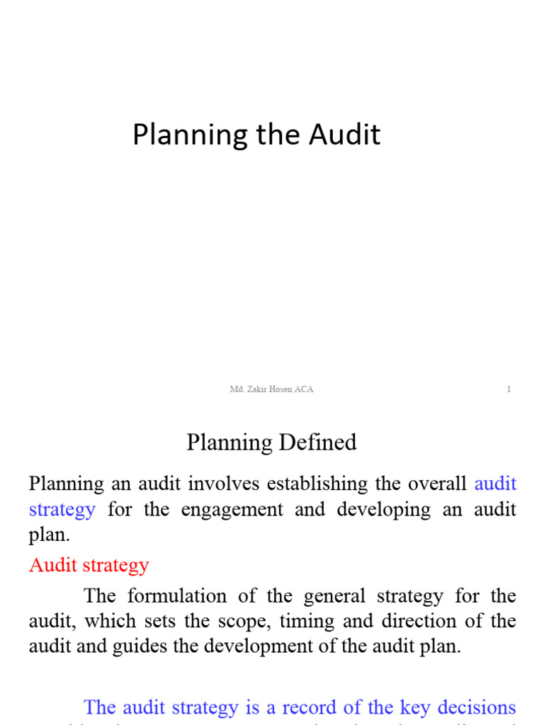 Planning | PDF | Audit | Internal Control