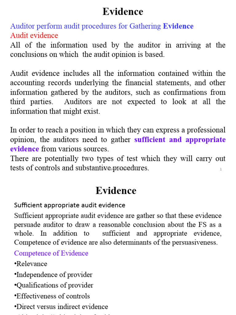 Understanding Audit Evidence Essentials | PDF | Audit | Financial Audit